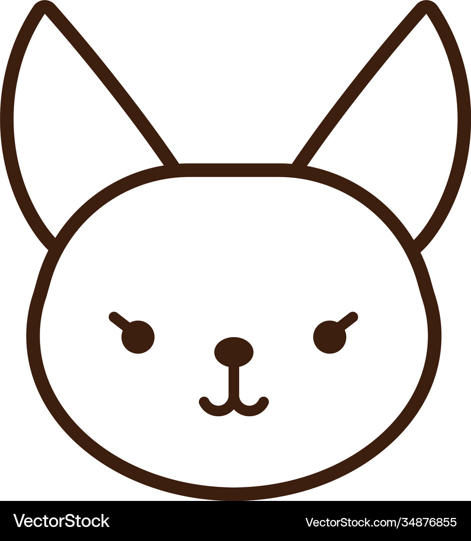 Cute rabbit kawaii animal line style Royalty Free Vector