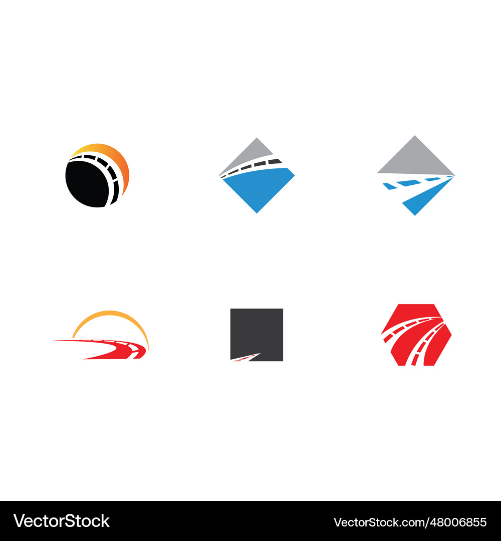 Highway freeway road infrastructure logo Vector Image