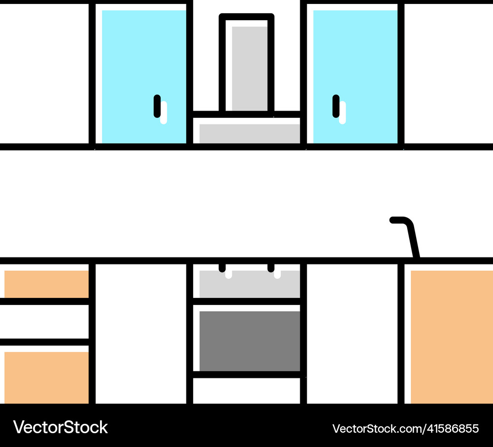 Kitchen furniture color icon Royalty Free Vector Image