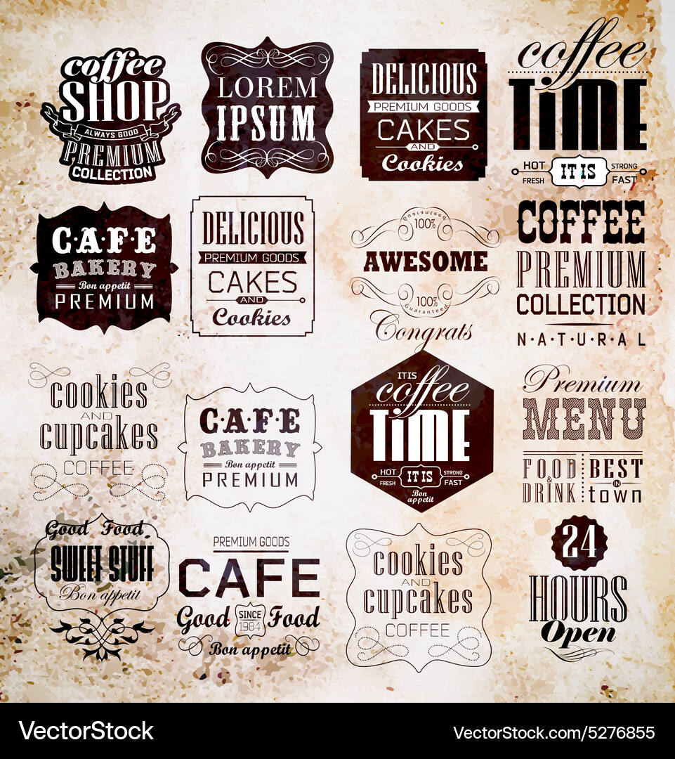 Set of vintage retro Royalty Free Vector Image