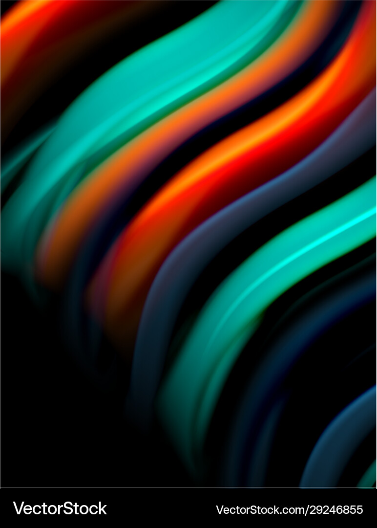 Silk smooth lines on black liquid fluid color Vector Image