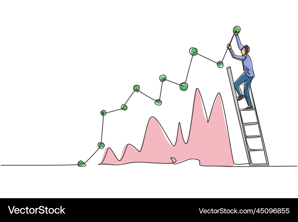 Single continuous line drawing of young business Vector Image