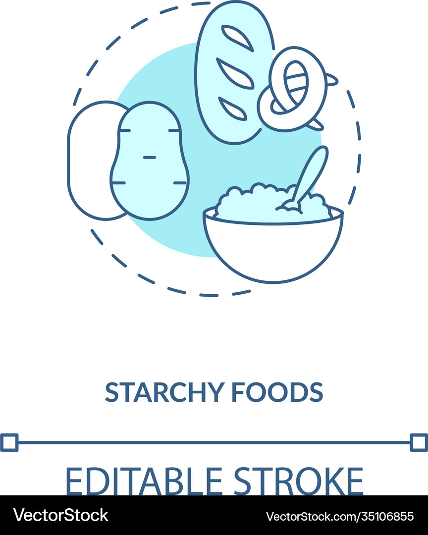Starchy foods products concept icon Royalty Free Vector