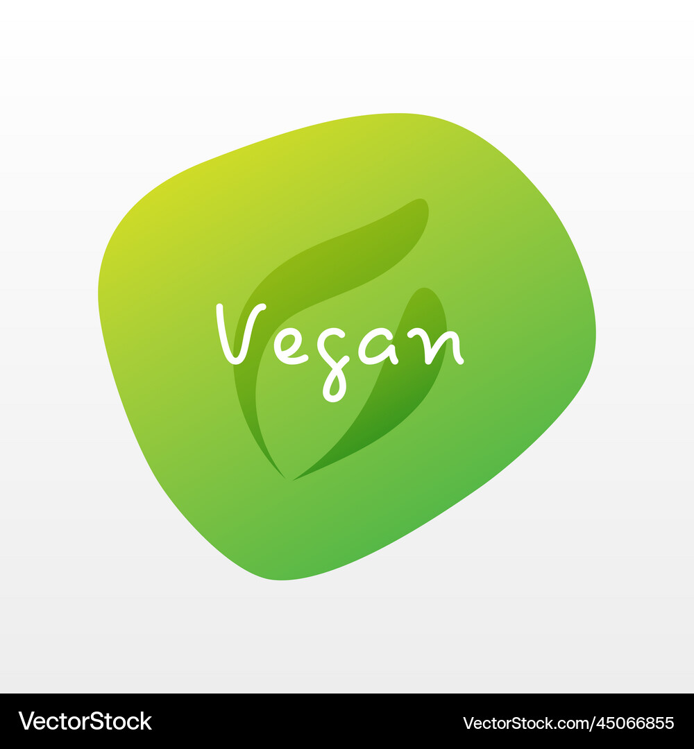 Vegan icon green gradient sign isolated Royalty Free Vector