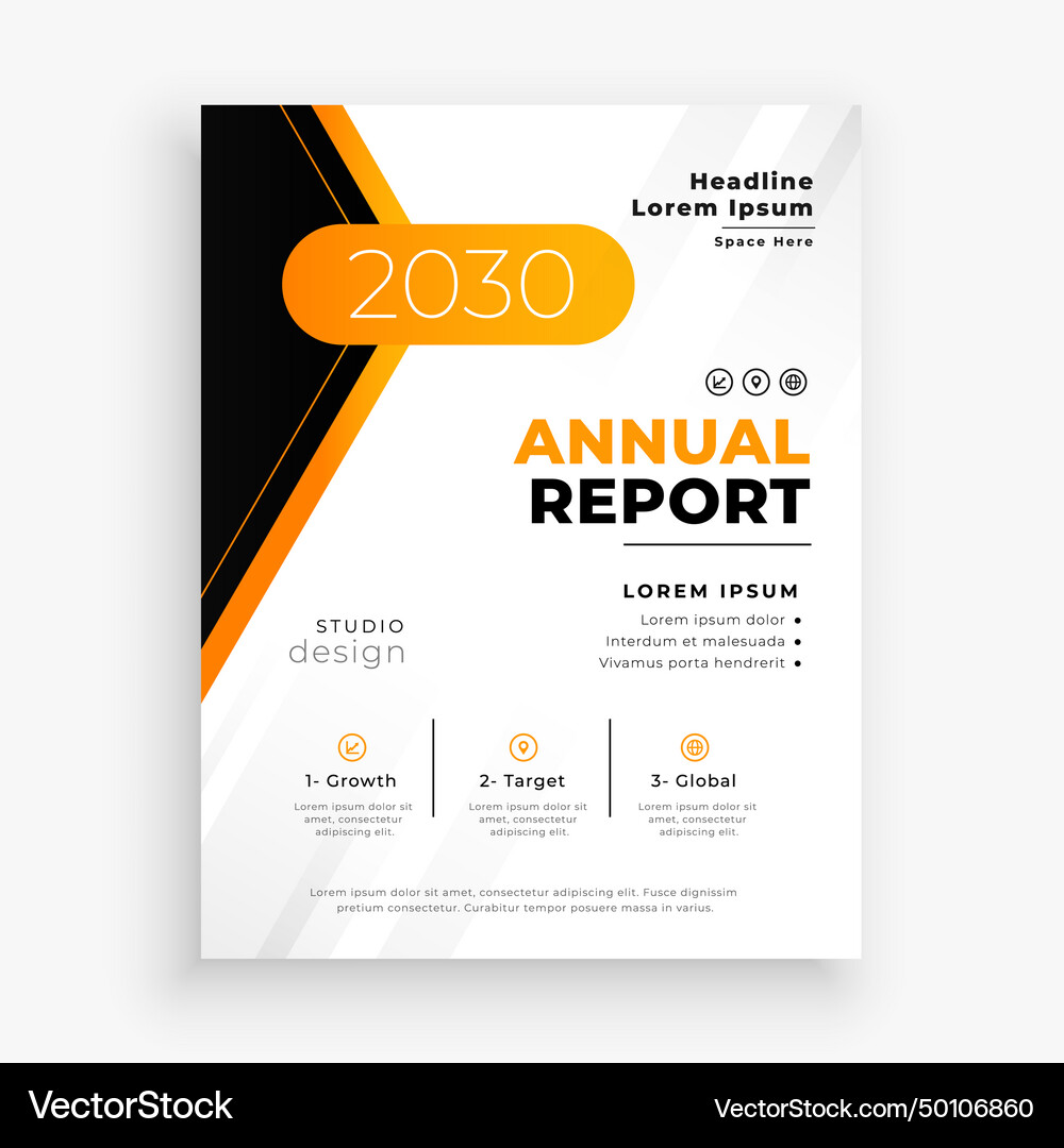 Corporate annual report layout showcase yearly Vector Image