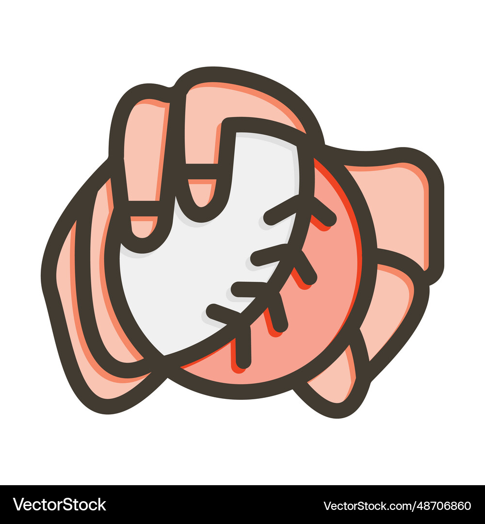 Curveball thick line filled colors icon – Royalty-Free Vector | VectorStock