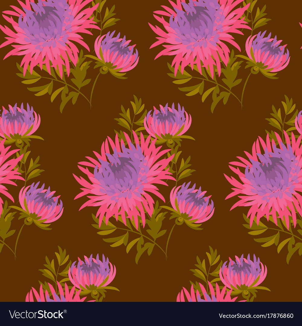 Fall flower seamless pattern Royalty Free Vector Image