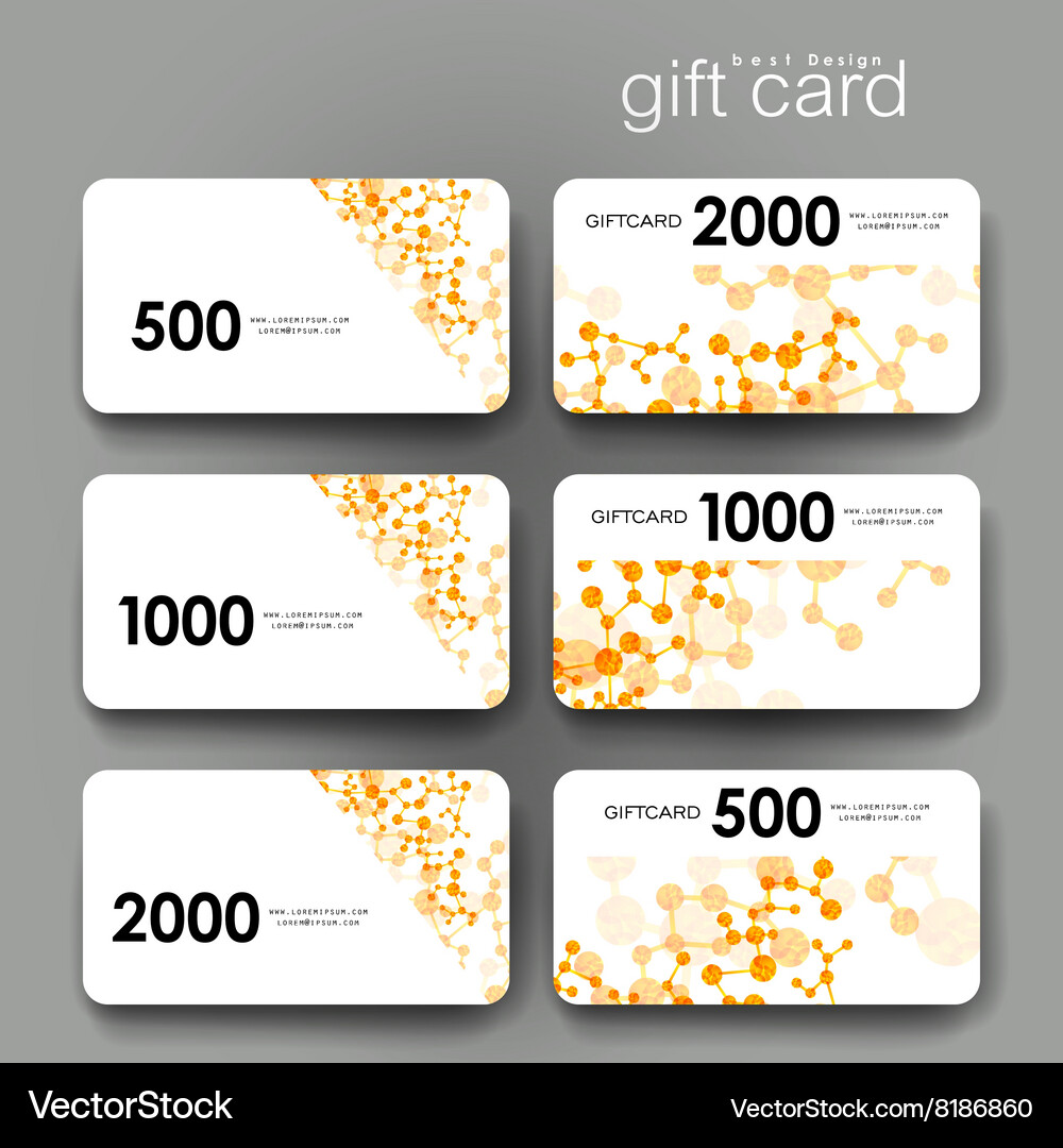 Gift coupon discount card template with dna Vector Image