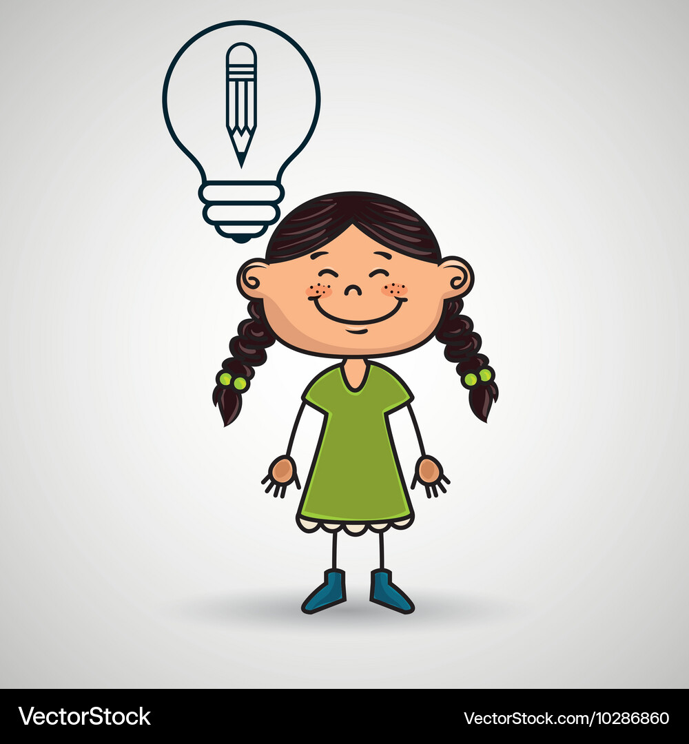 Girl idea gears icon Royalty Free Vector Image