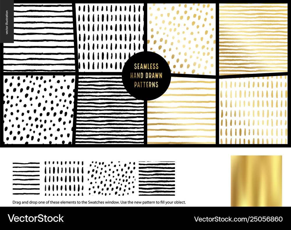 Hand drawn patterns - white Royalty Free Vector Image
