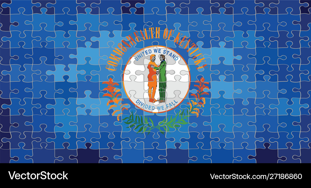 Kentucky flag made puzzle background Royalty Free Vector