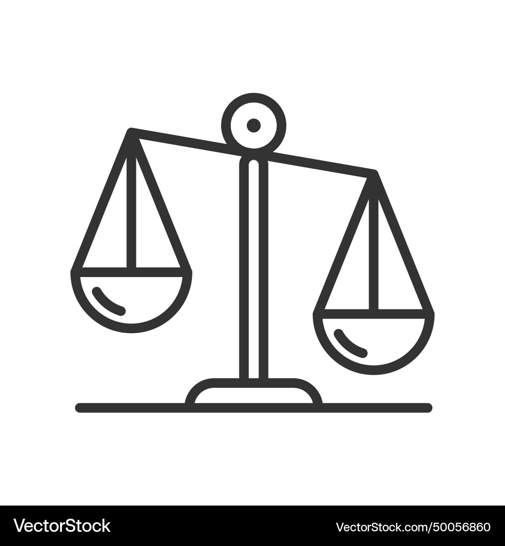 Law scale line icon isolated Royalty Free Vector Image
