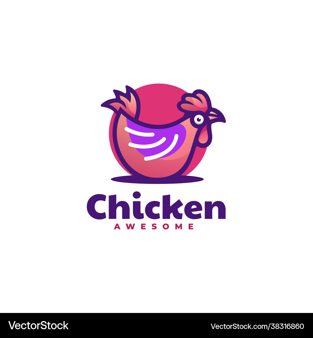 Logo chicken simple mascot style Royalty Free Vector Image