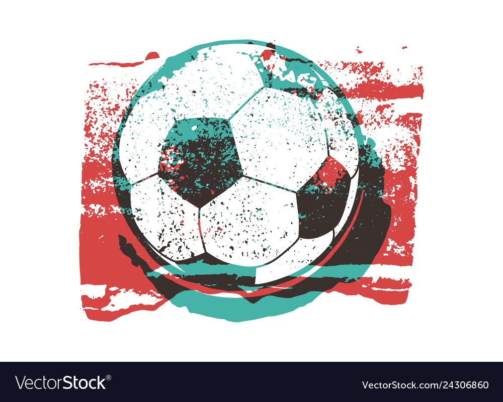 Soccer typographical vintage grunge style poster Vector Image