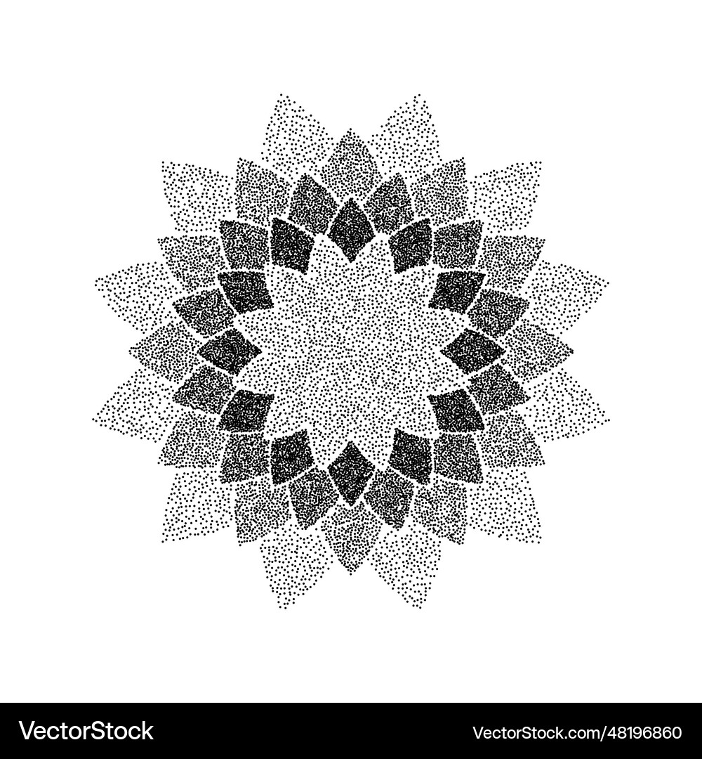 Stipple flower background dotted ornament mandala Vector Image