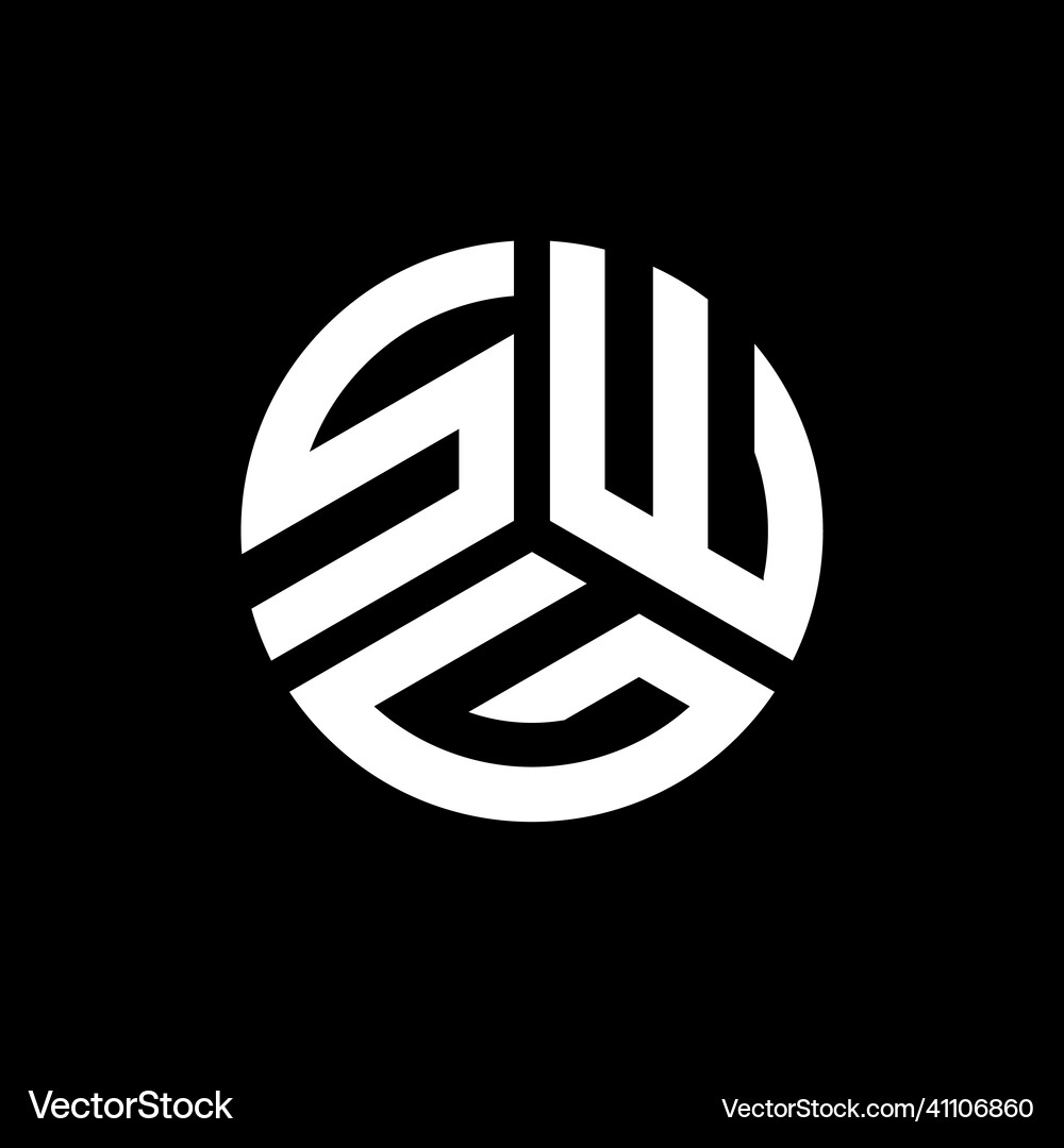 Swg letter logo design on black background Vector Image