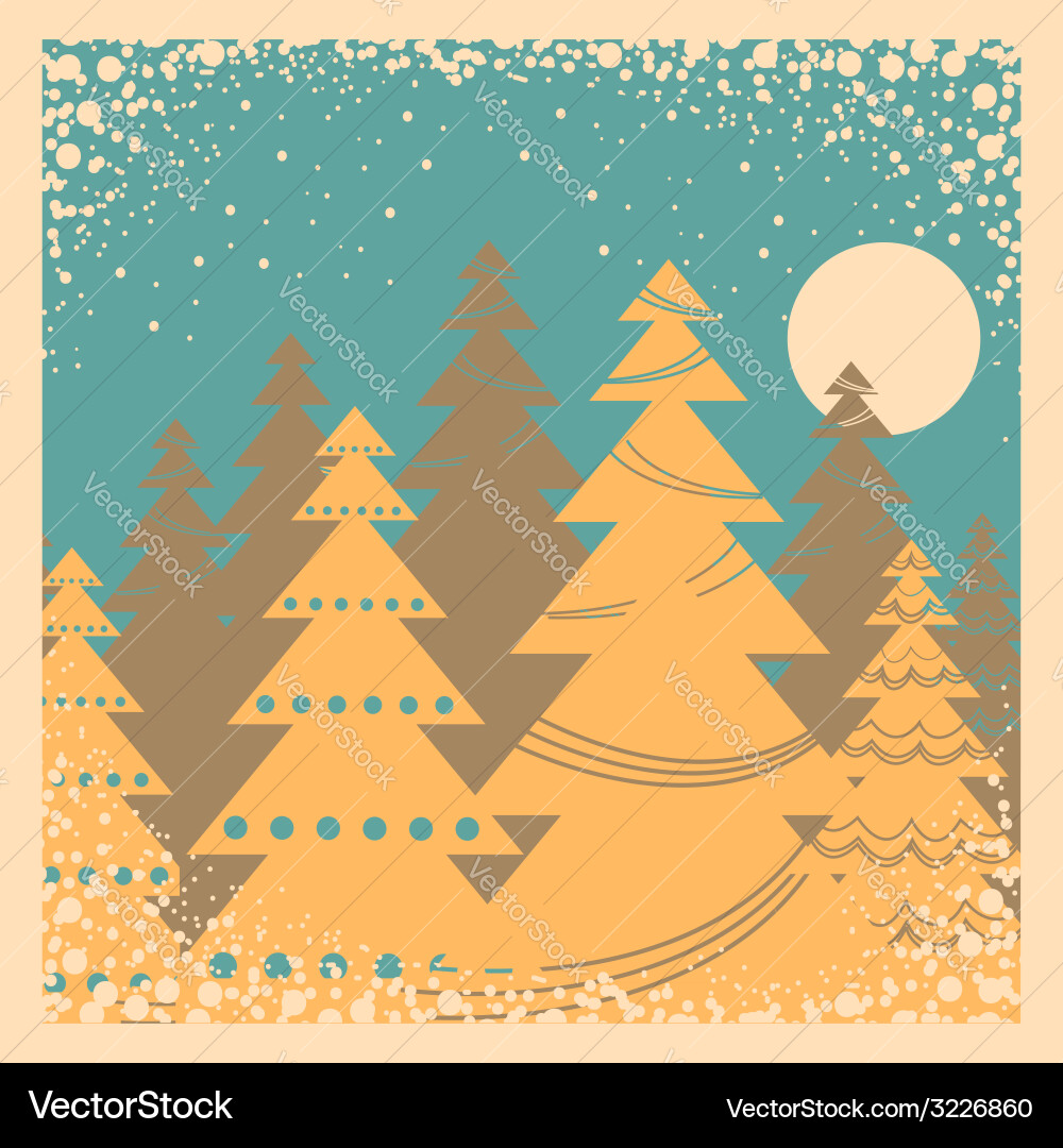 Vintage winter card with snow frame Royalty Free Vector
