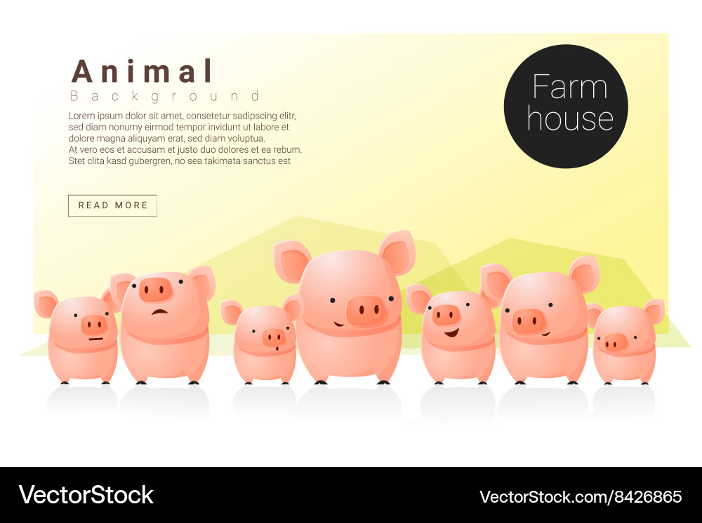 Animal banner with Pigs for web design 1 Vector Image