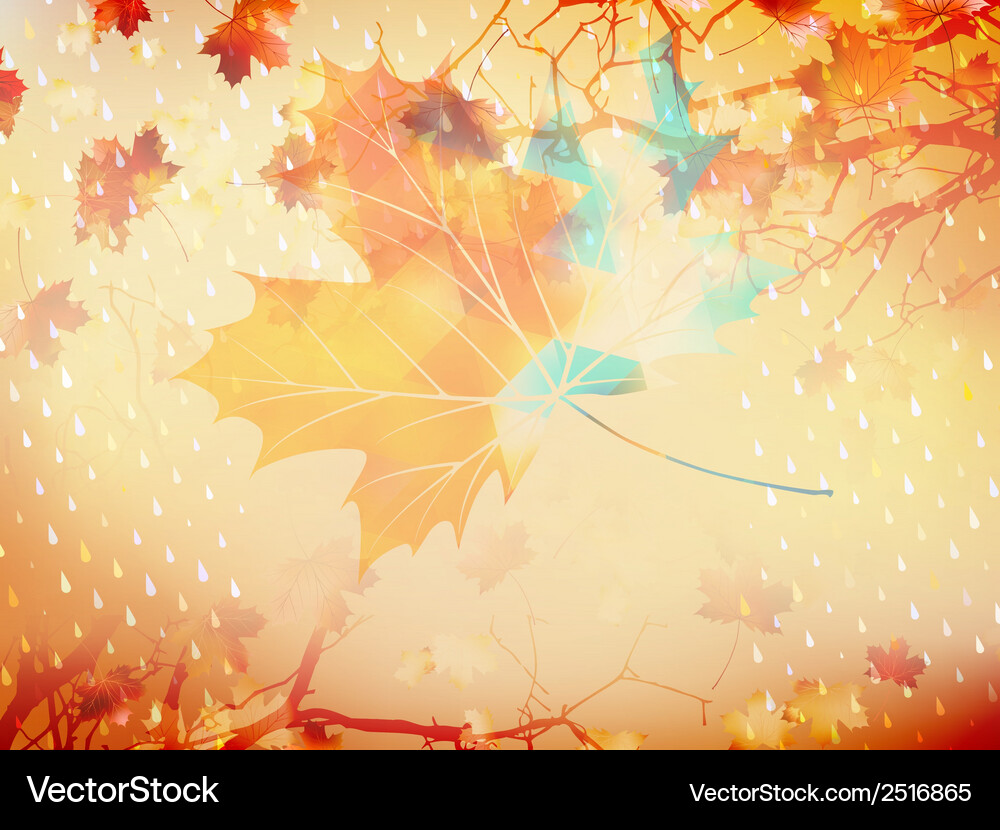 Autumnal maple leaf made of triangles eps 10 Vector Image