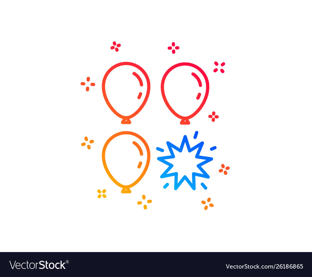 Balloon Dart Line Icon Amusement Park Sign Vector Image