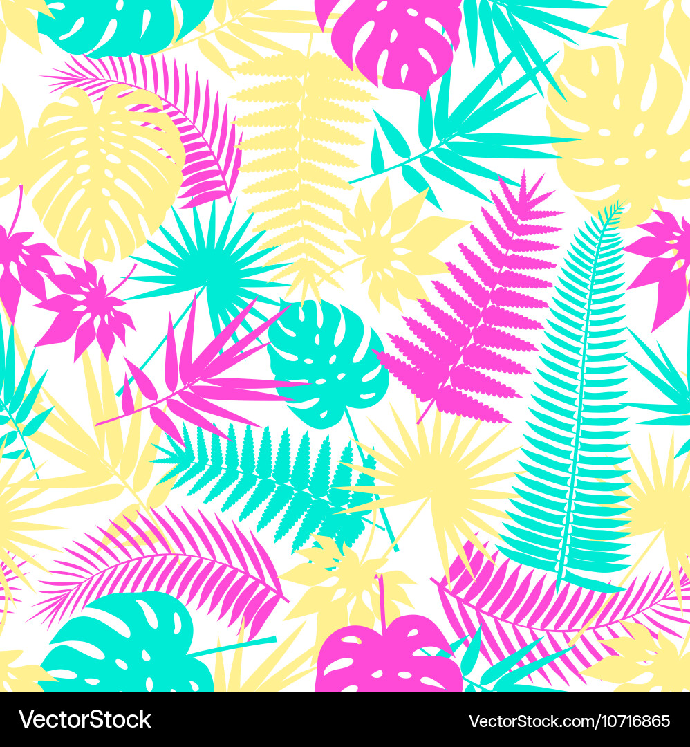 Beautiful seamless tropical jungle floral pattern Vector Image