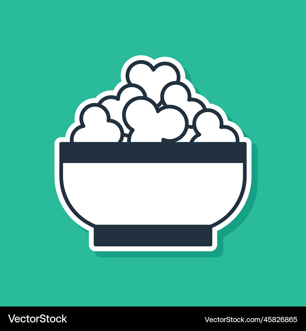 Blue cottage cheese icon isolated on green Vector Image