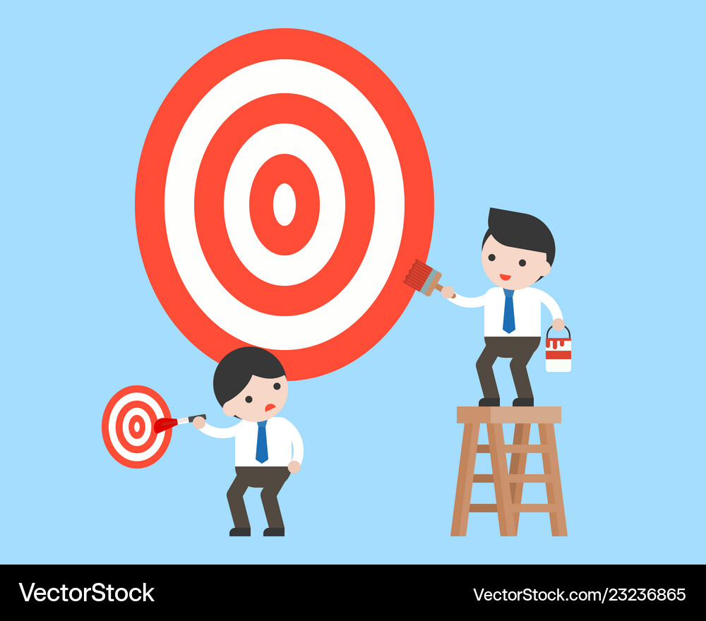 Businessman paint their target big and small Vector Image