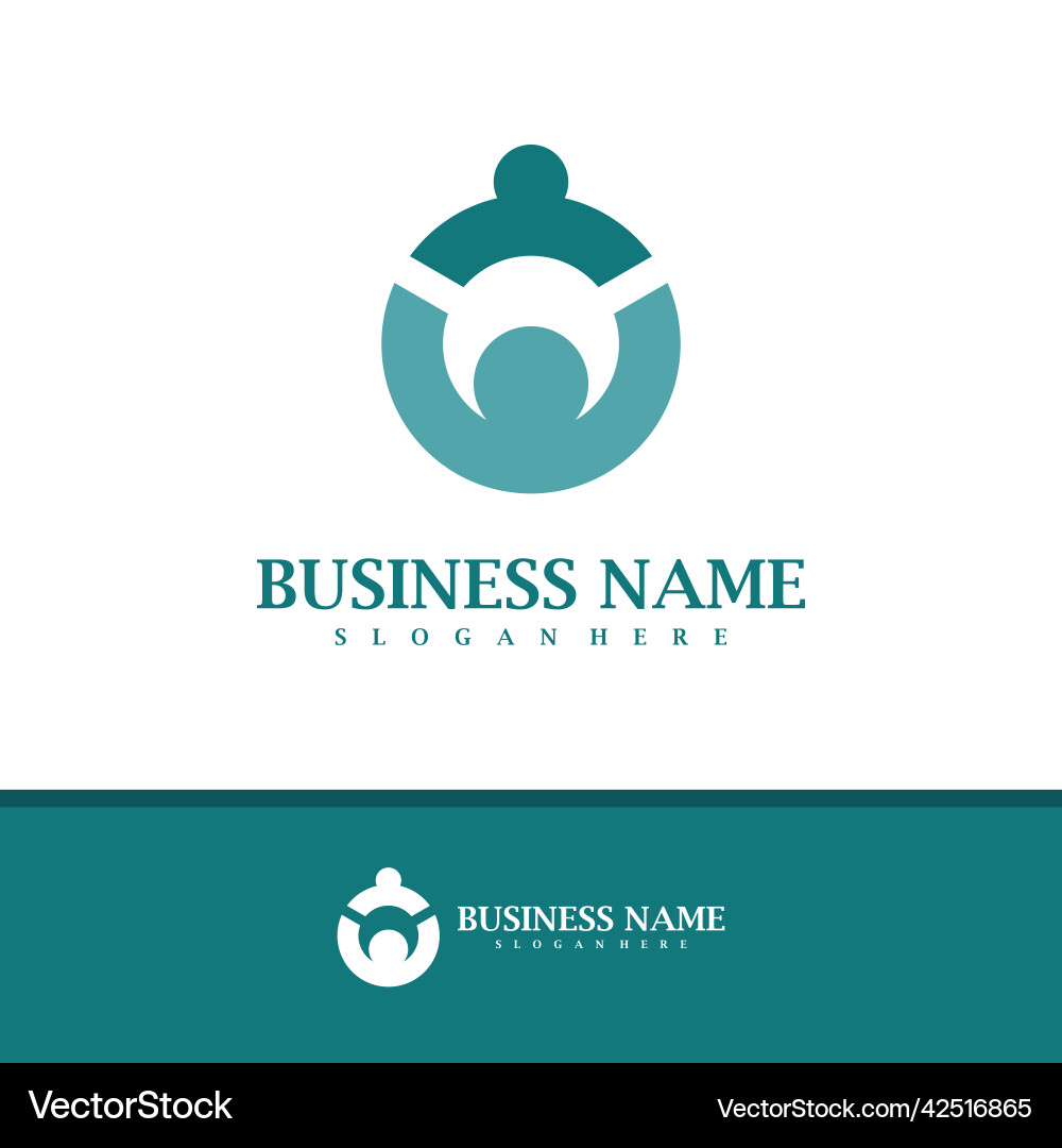 Circle people logo design creative health Vector Image