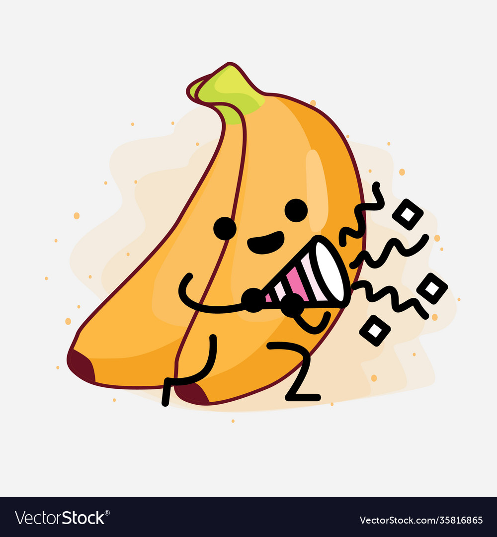 Cute banana fruit character Royalty Free Vector Image
