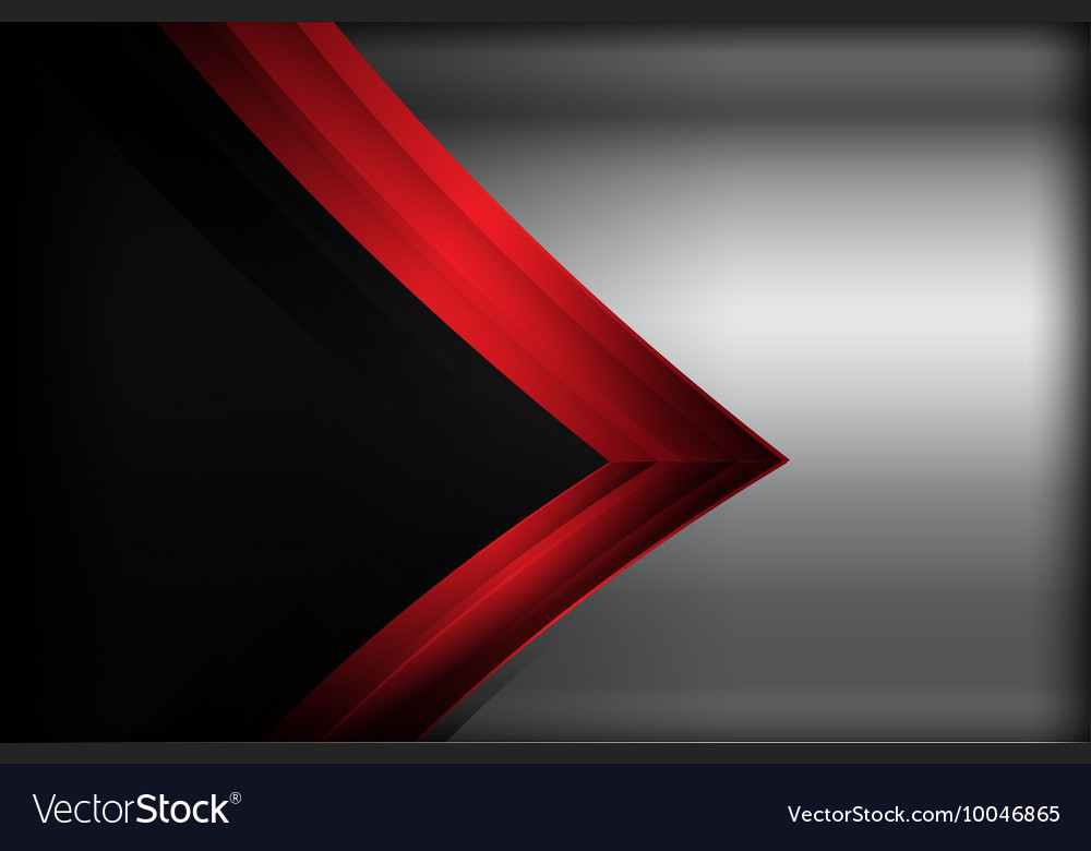 Dark chrome brushed steel and red overlap element Vector Image Dark chrome brushed steel and red overlap element Vector Image