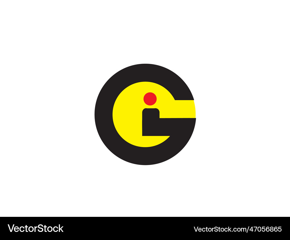 Geometric Initial Gi Logo Royalty Free Vector Image