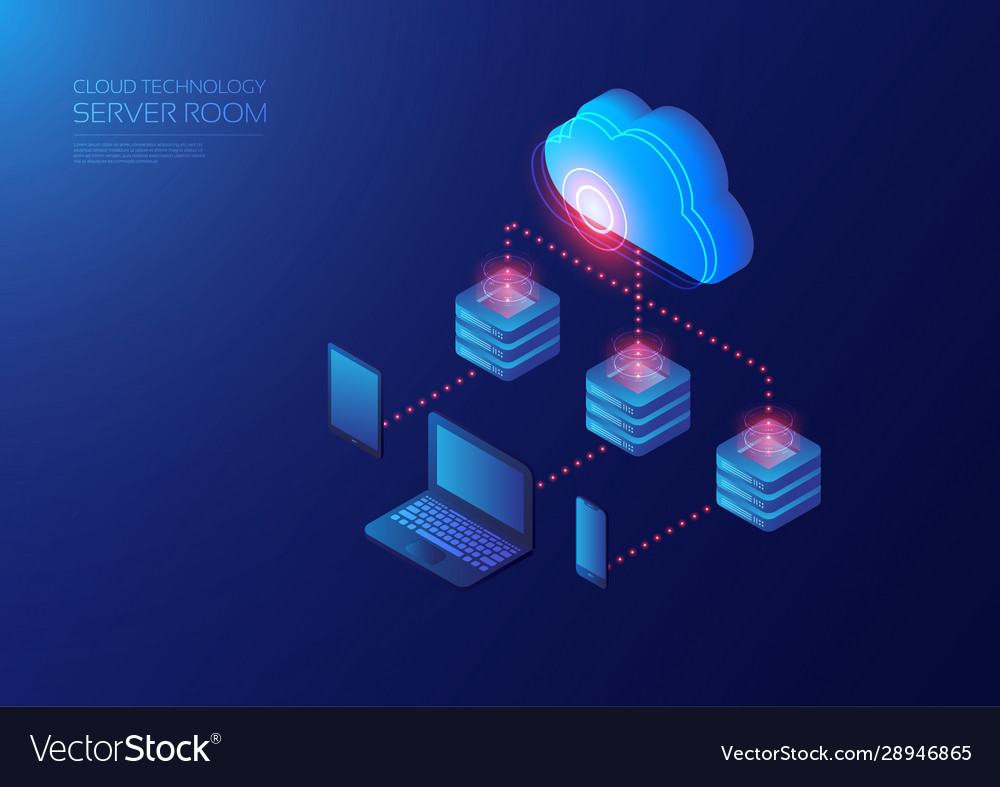 Isometric server Royalty Free Vector Image - VectorStock