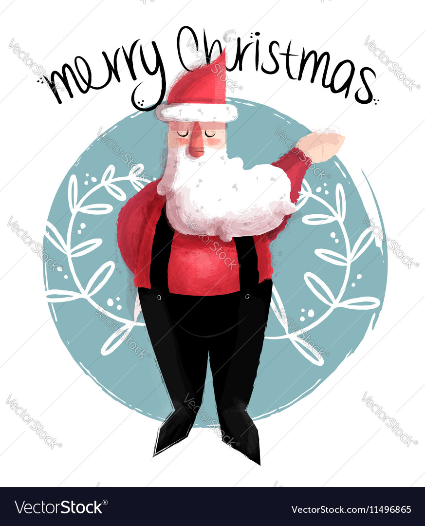 Merry christmas of cute santa claus Royalty Free Vector