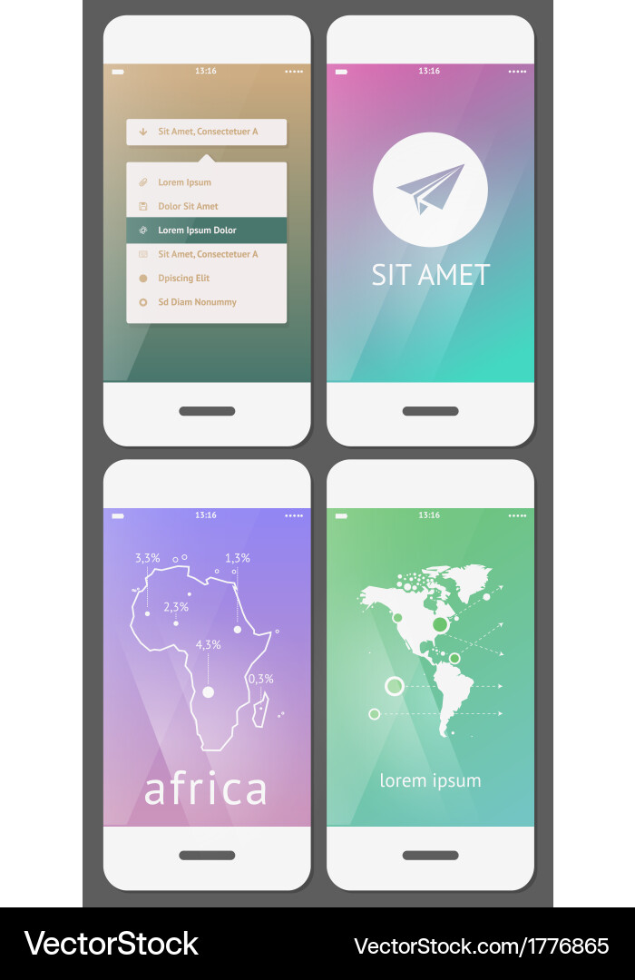 Mobile user interface template - stock Royalty Free Vector