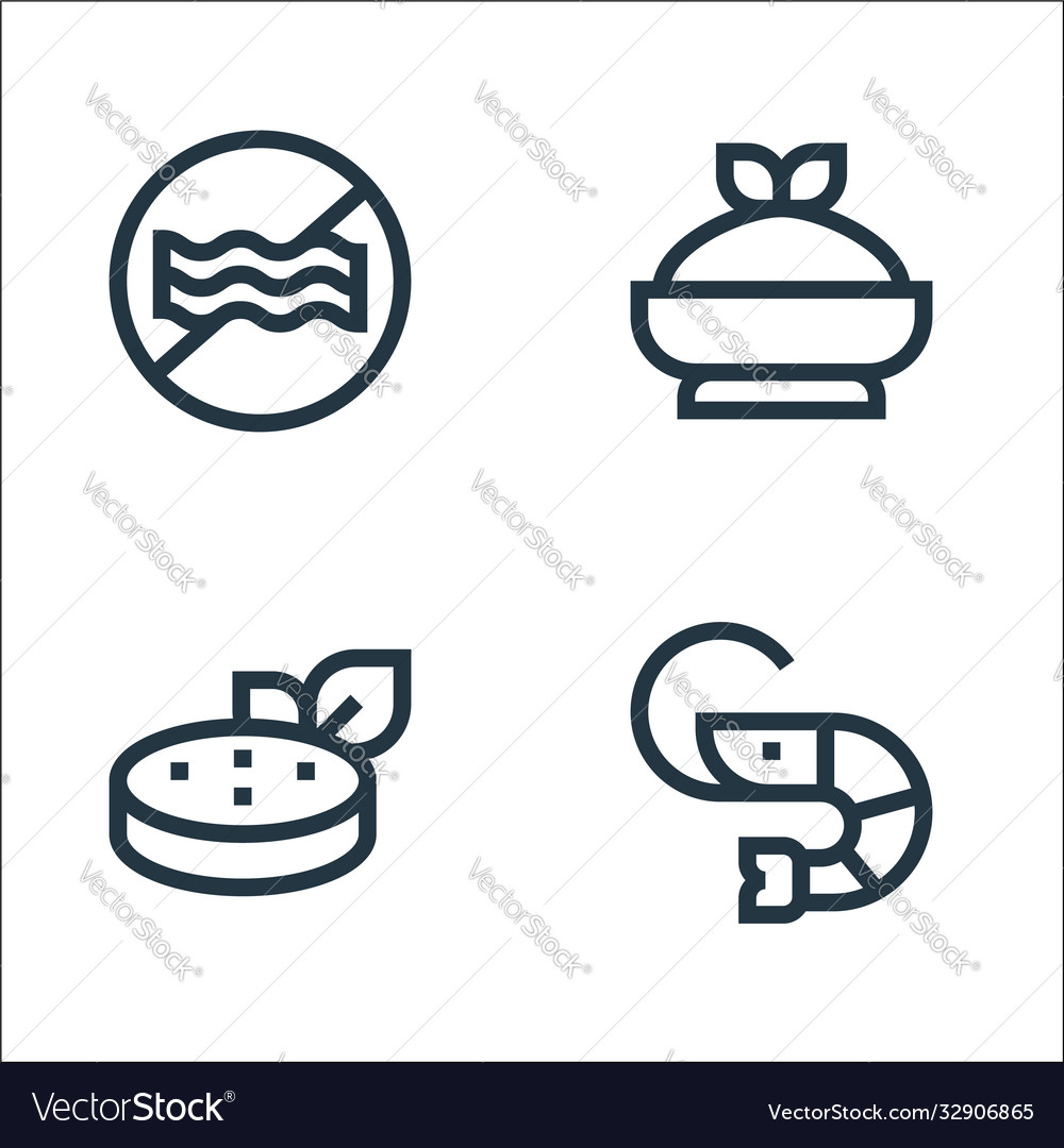 Nutrition line icons linear set quality line set Vector Image