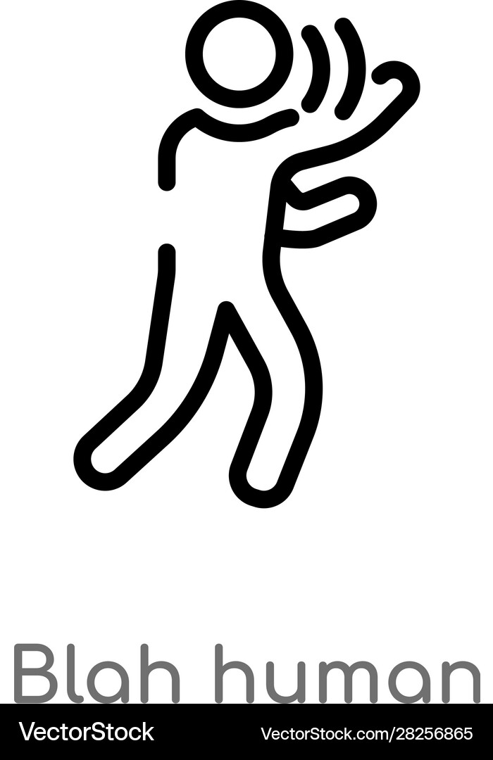 Outline blah human icon isolated black simple Vector Image