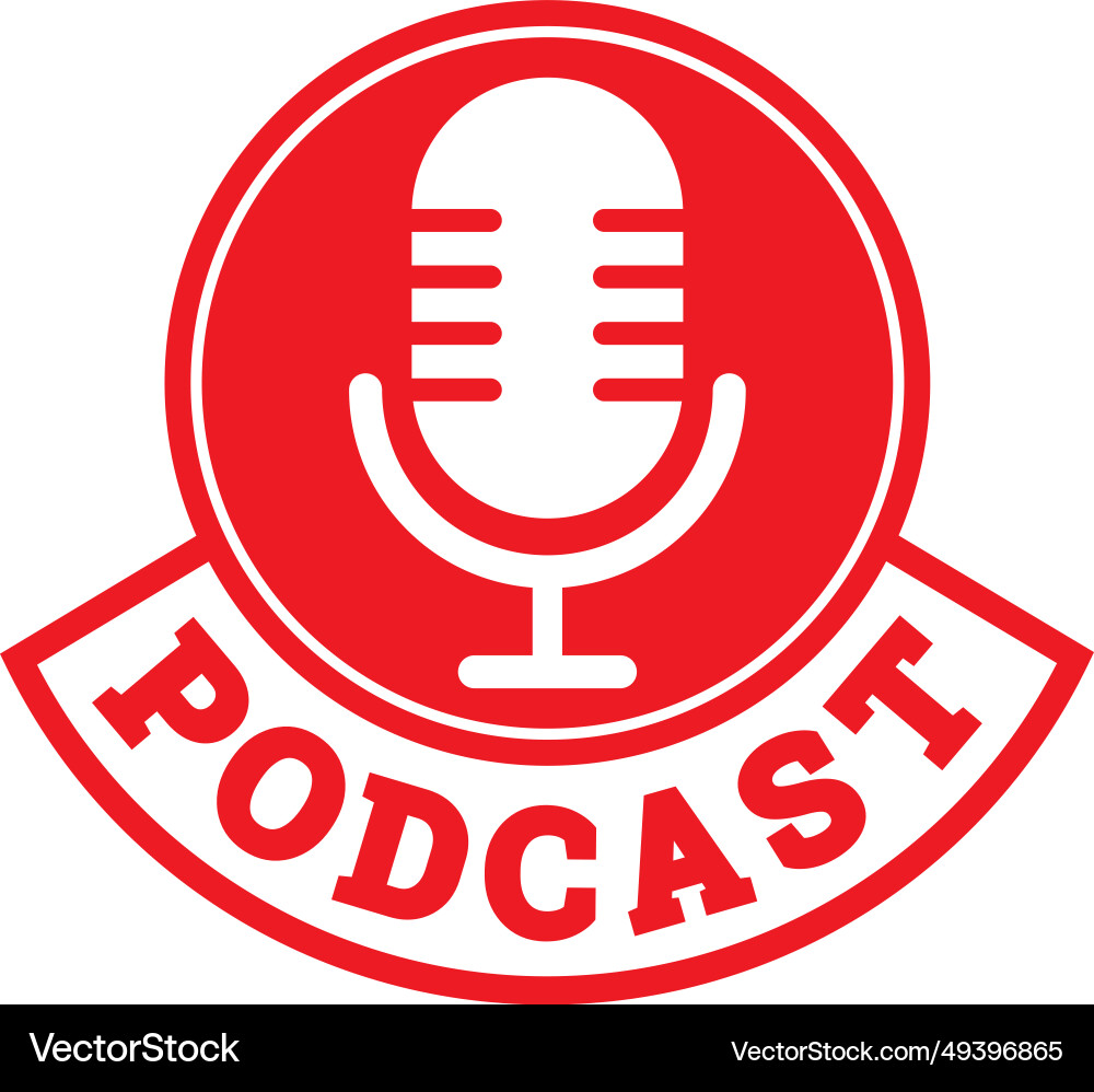 Podcast symbol or emblem icons Royalty Free Vector Image