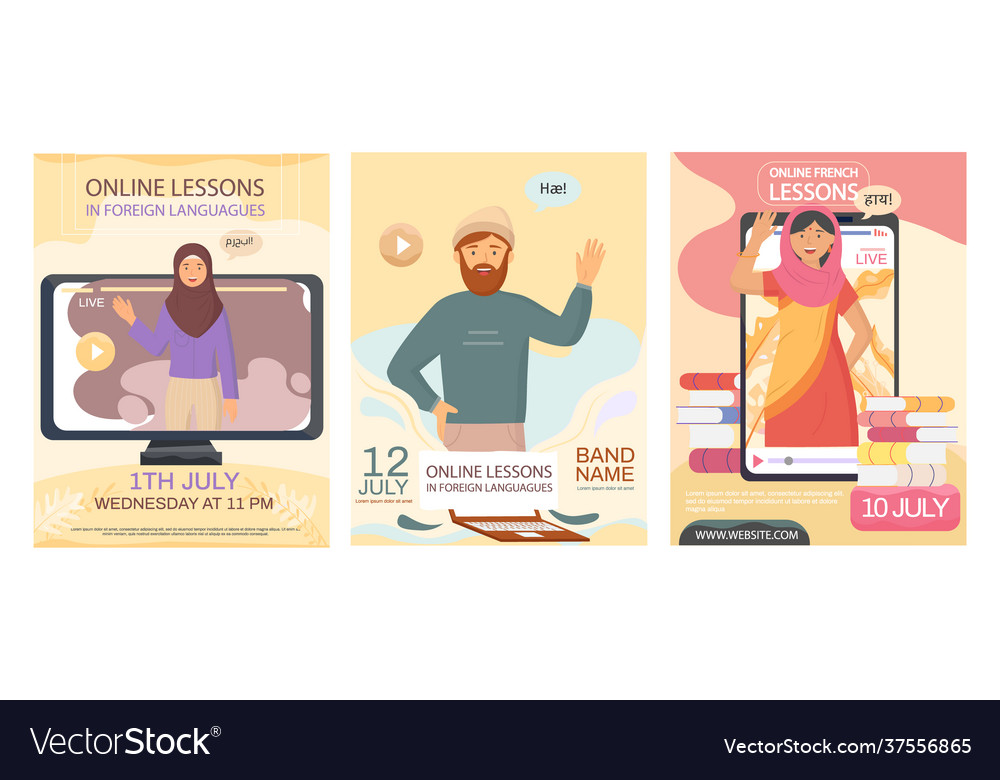 Set about speaking practice Royalty Free Vector Image
