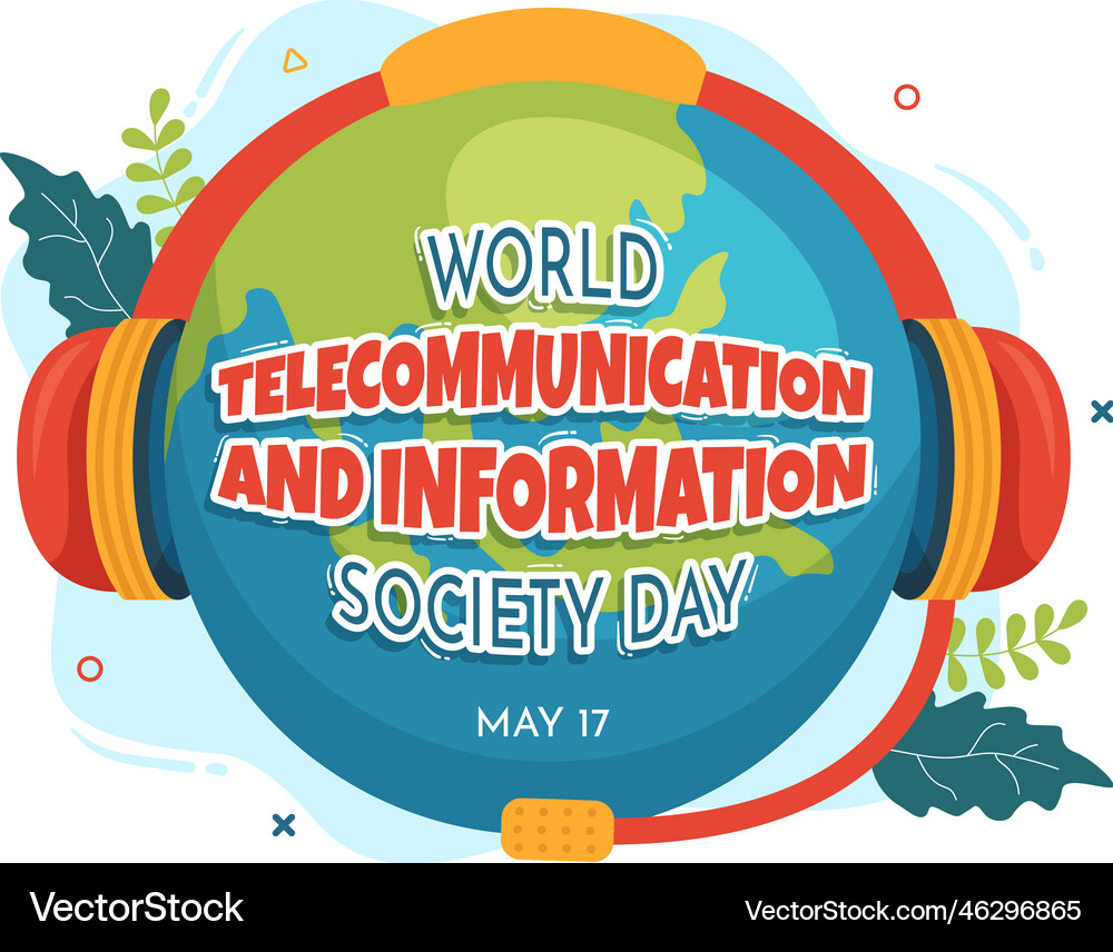 World telecommunication and information society Vector Image