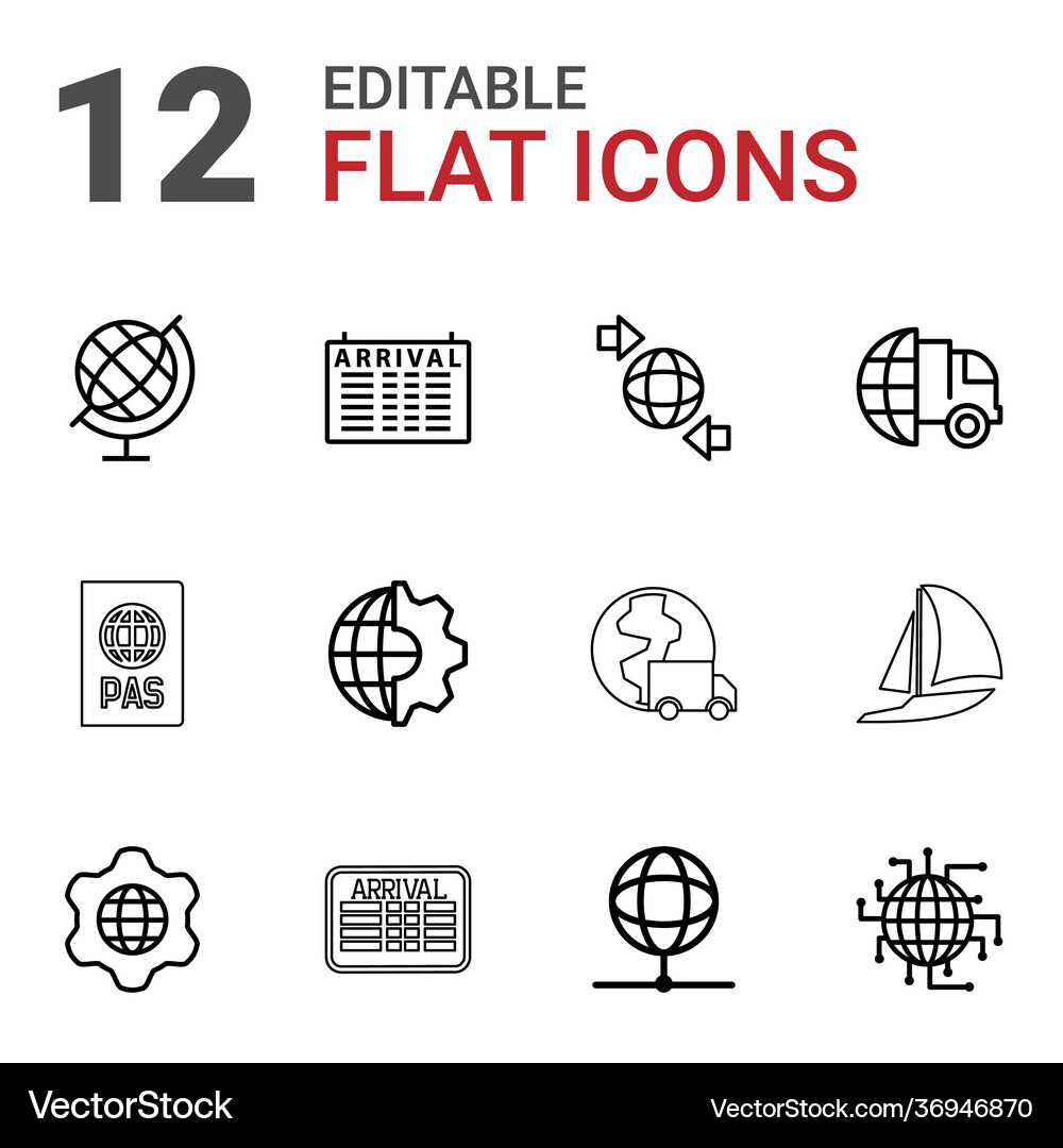 12 international icons Royalty Free Vector Image