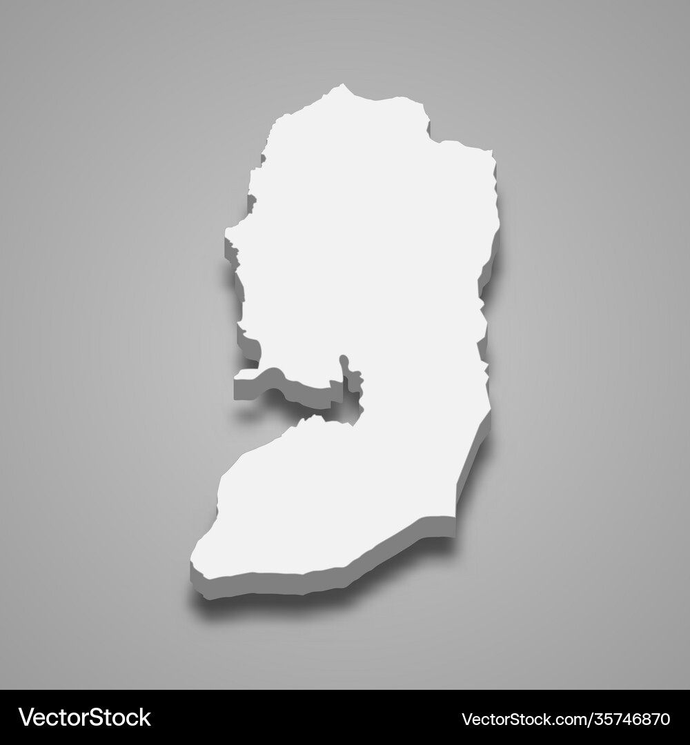 3d isometric map judea and samaria area is a Vector Image