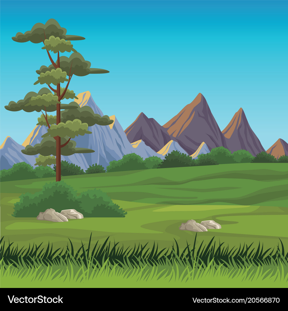 Beautiful nature landscape Royalty Free Vector Image