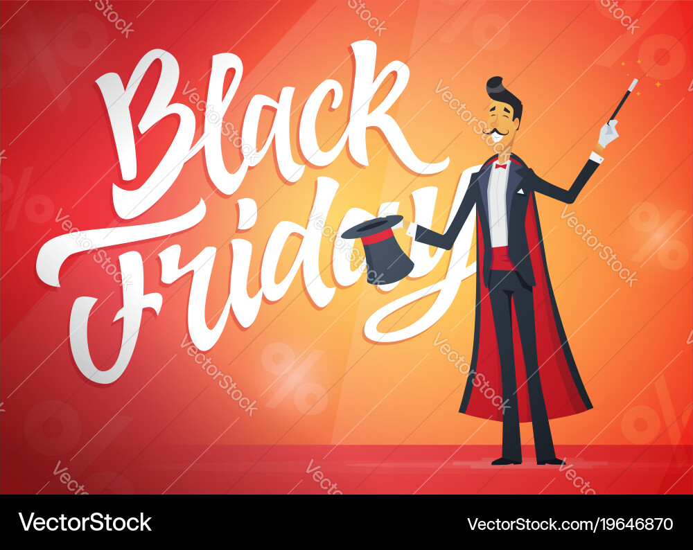 Black friday - cartoon people characters Vector Image