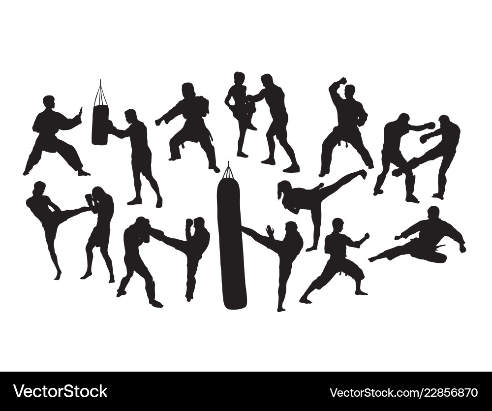 Boxer silhouettes Royalty Free Vector Image - VectorStock