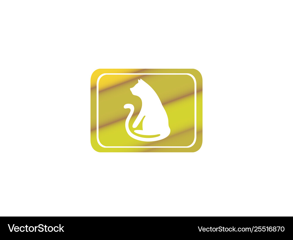 Cat with big tail sitting for logo design Vector Image