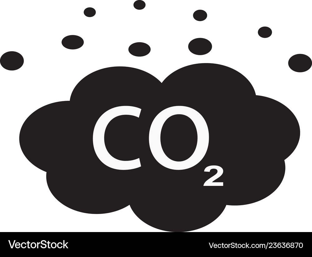 Co2 icon on white background flat style carbon Vector Image