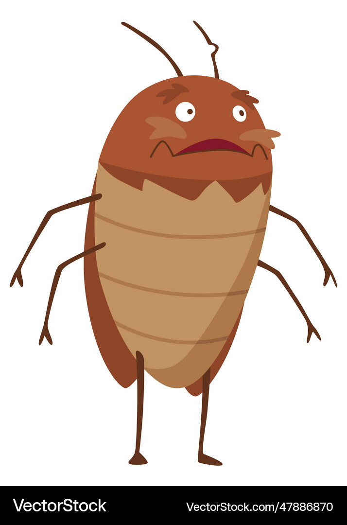 Dirt cockroach funny brown beetle adorable Vector Image