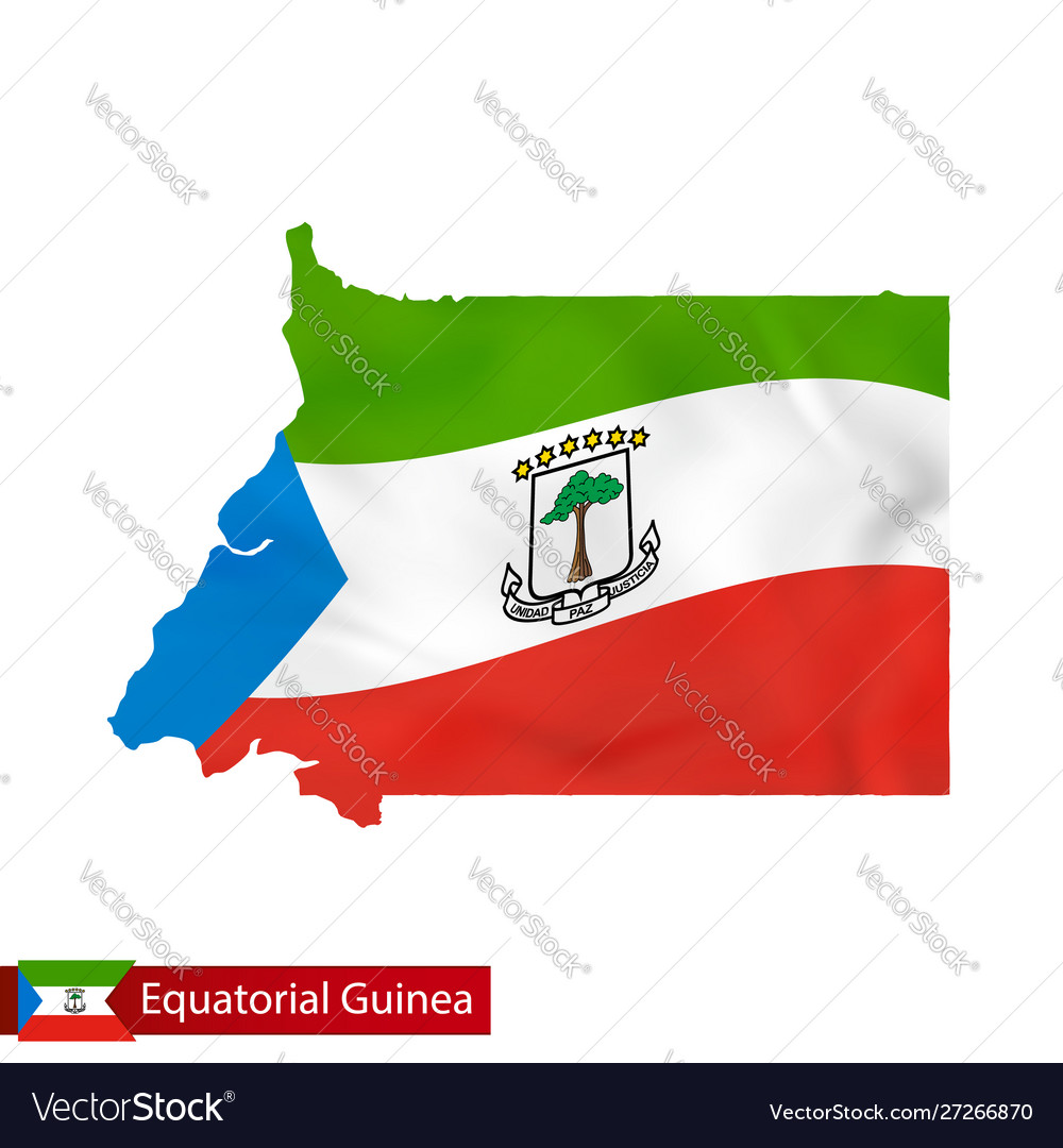 Equatorial guinea map with waving flag country Vector Image