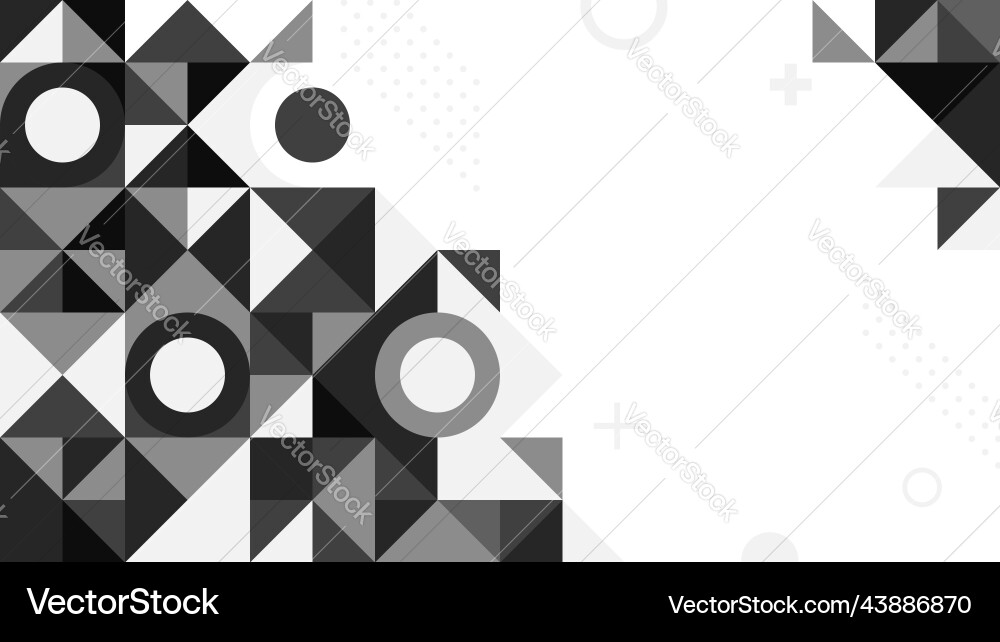 Geometric banner black and white background Vector Image