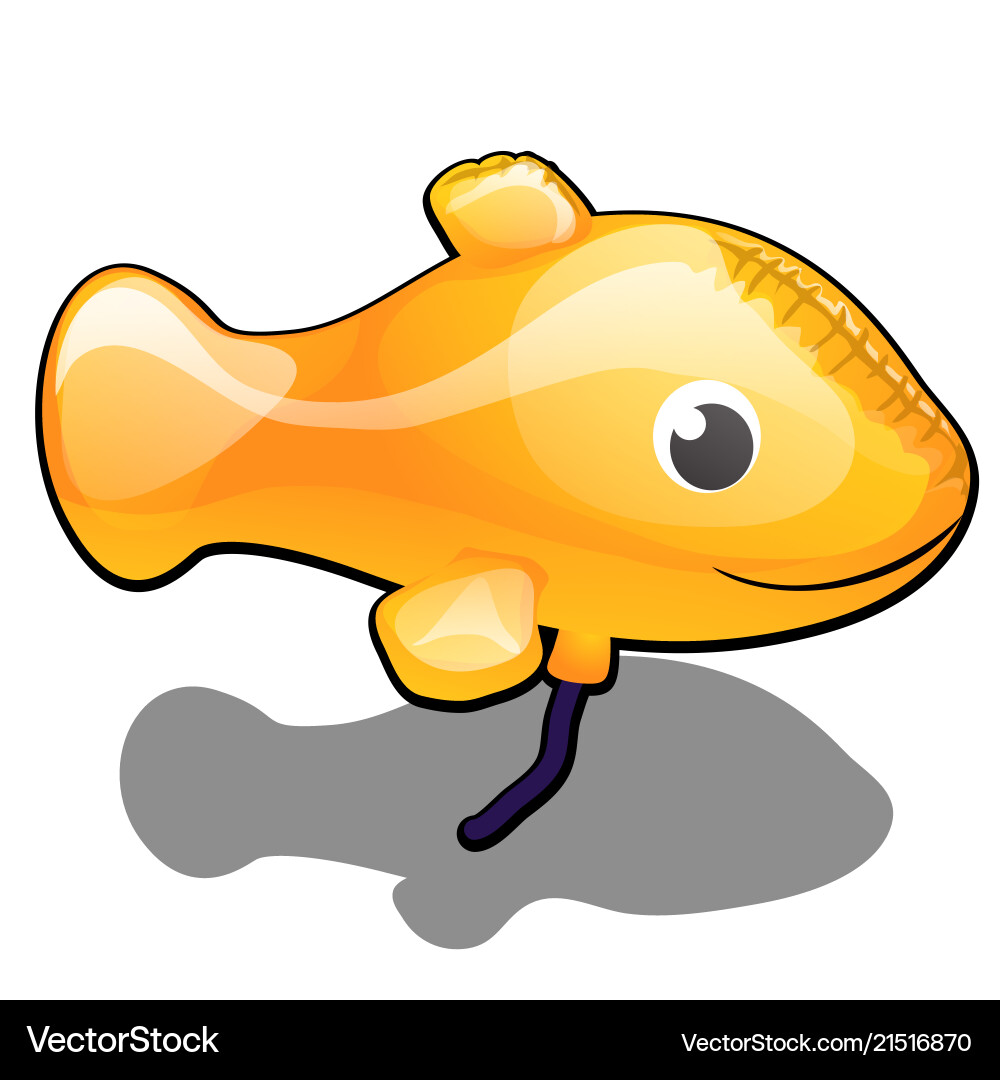 Inflatable balloon in form a yellow fish Vector Image